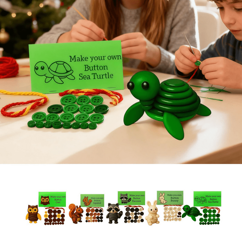 Diy Christmas Button Ornament Making Set, Fun Christmas Button with ...
