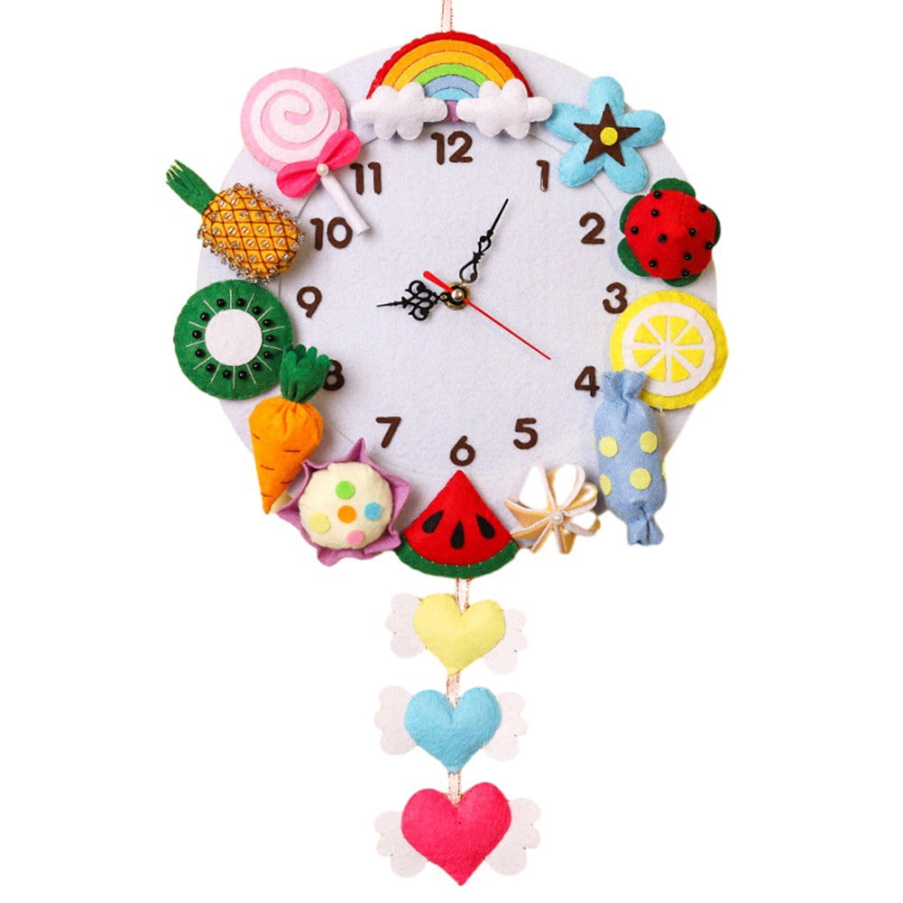 Diy Clock Kit Felt Kit Clock Wall Clock Kits Handmade Diy Wall Clock ...