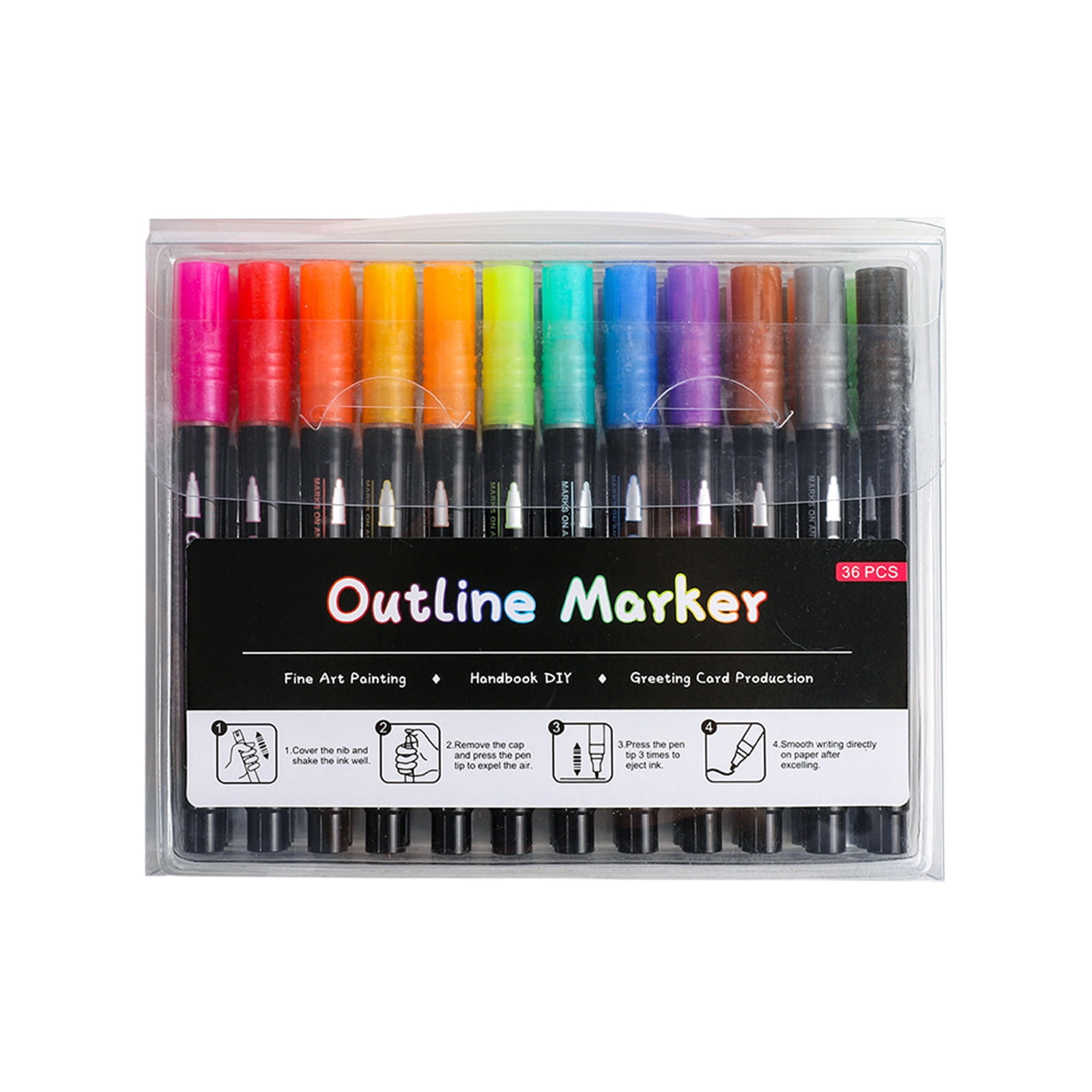 Diy Colored Outline Markers for Handbooks Christmas Cards Drawing ...