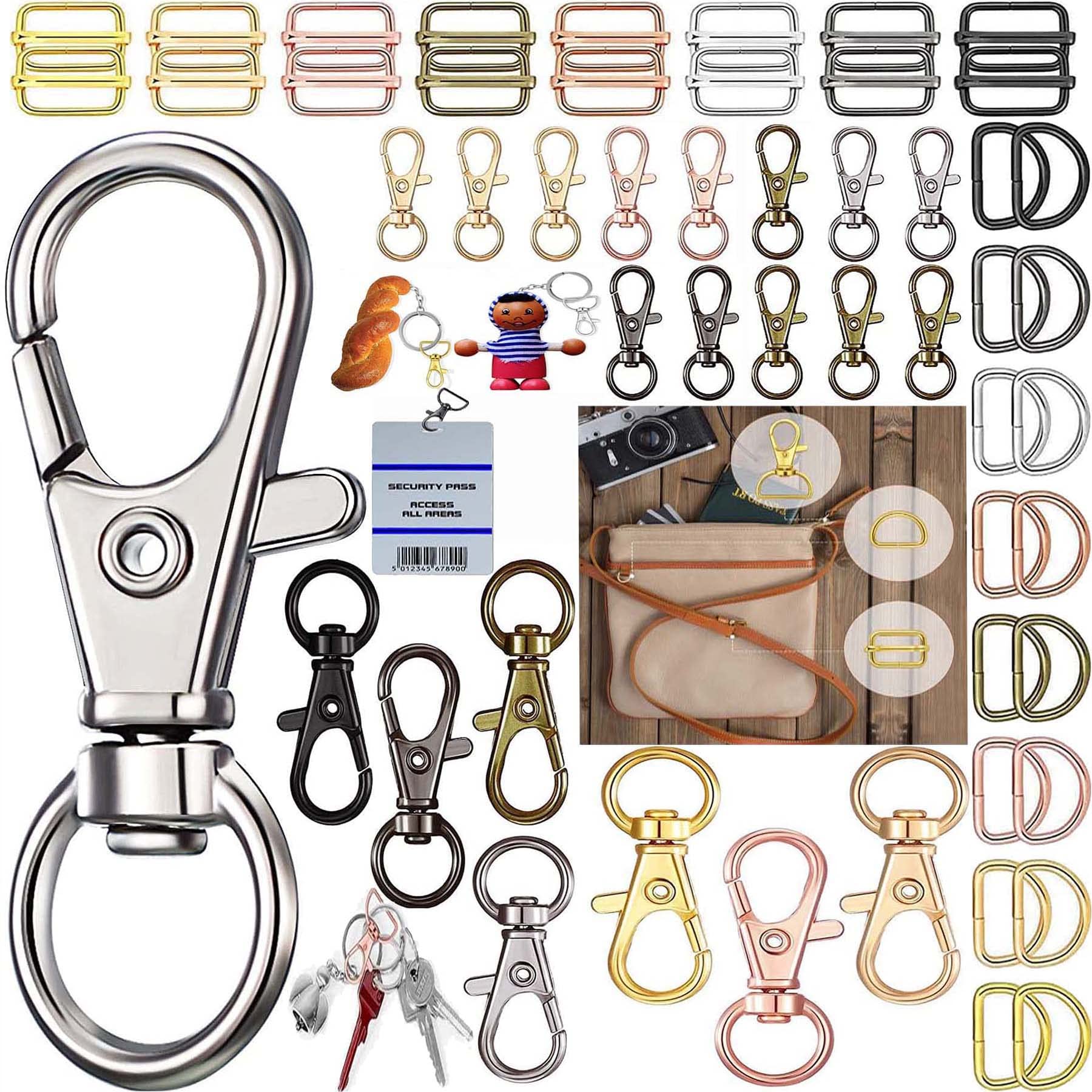 Diy Crafts (3 Sets 3X3, Chrome Silver) Round Swivel Snap Hooks And ...