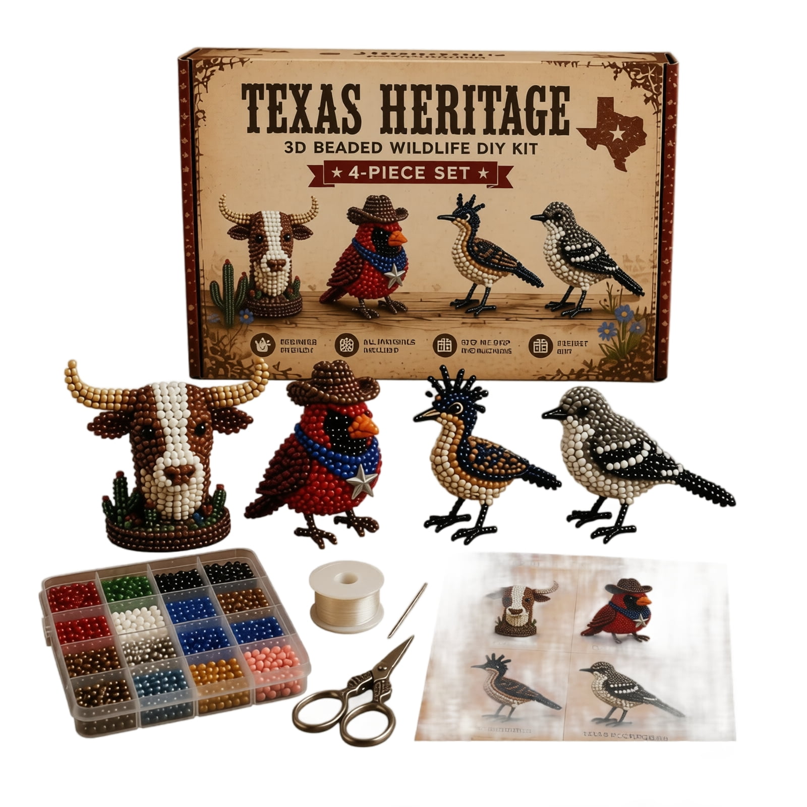 Diy Crafts for Adults 3D Beaded Wildlife Kit, Craft Kit for Adults with ...