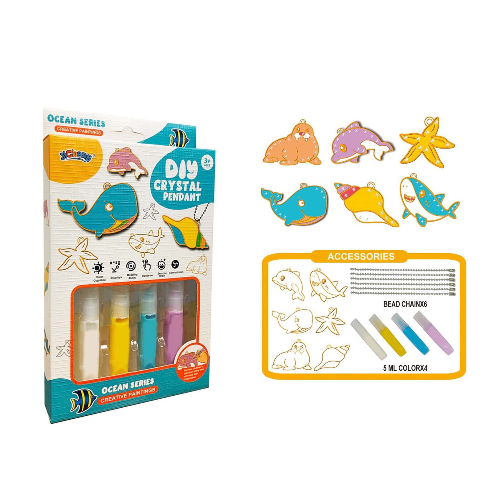 A Diy Crystal Paint Art Set Ocean Theme, 3D Adhesive Graffiti Coloring ...