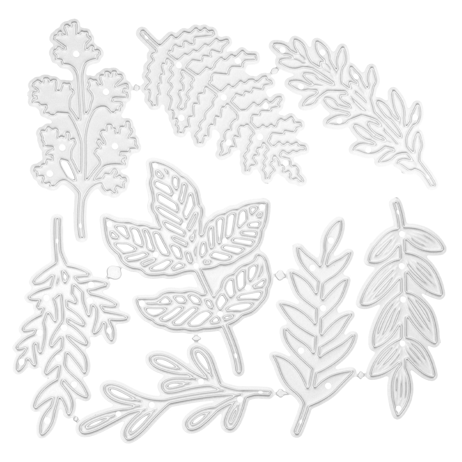 ibasenice Plated Silver Metal Leaf Cutting Dies for DIY Paper Crafting ...