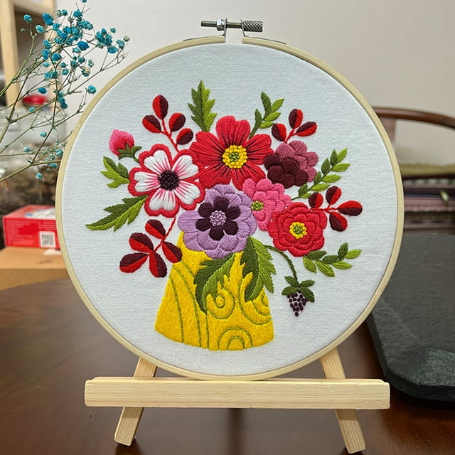 Diy Embroidery Kit Floral Patterns Embroidery Needlework Set Cross ...