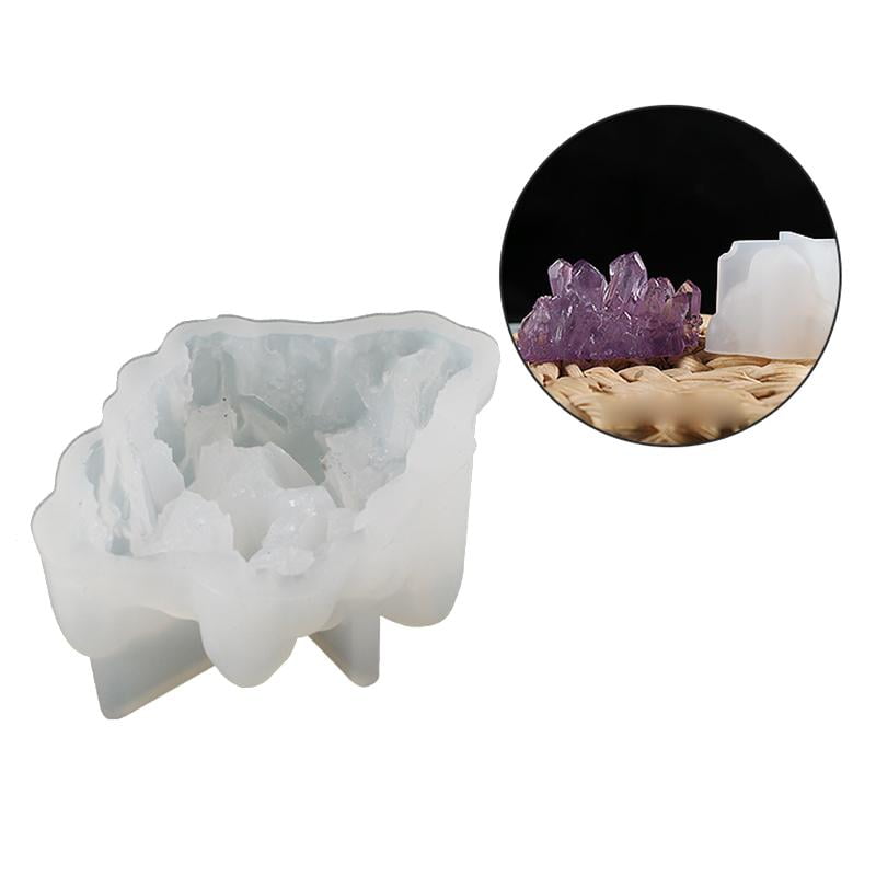 Diy Epoxy Crystal Cluster Mould Rockery Stone Ice Crystal Pillar Candle ...