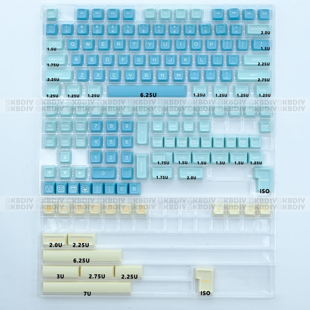 Diy GMK Keycap Wahtsy SA Profile Blue White Keycaps PBT Double Shot Key ...