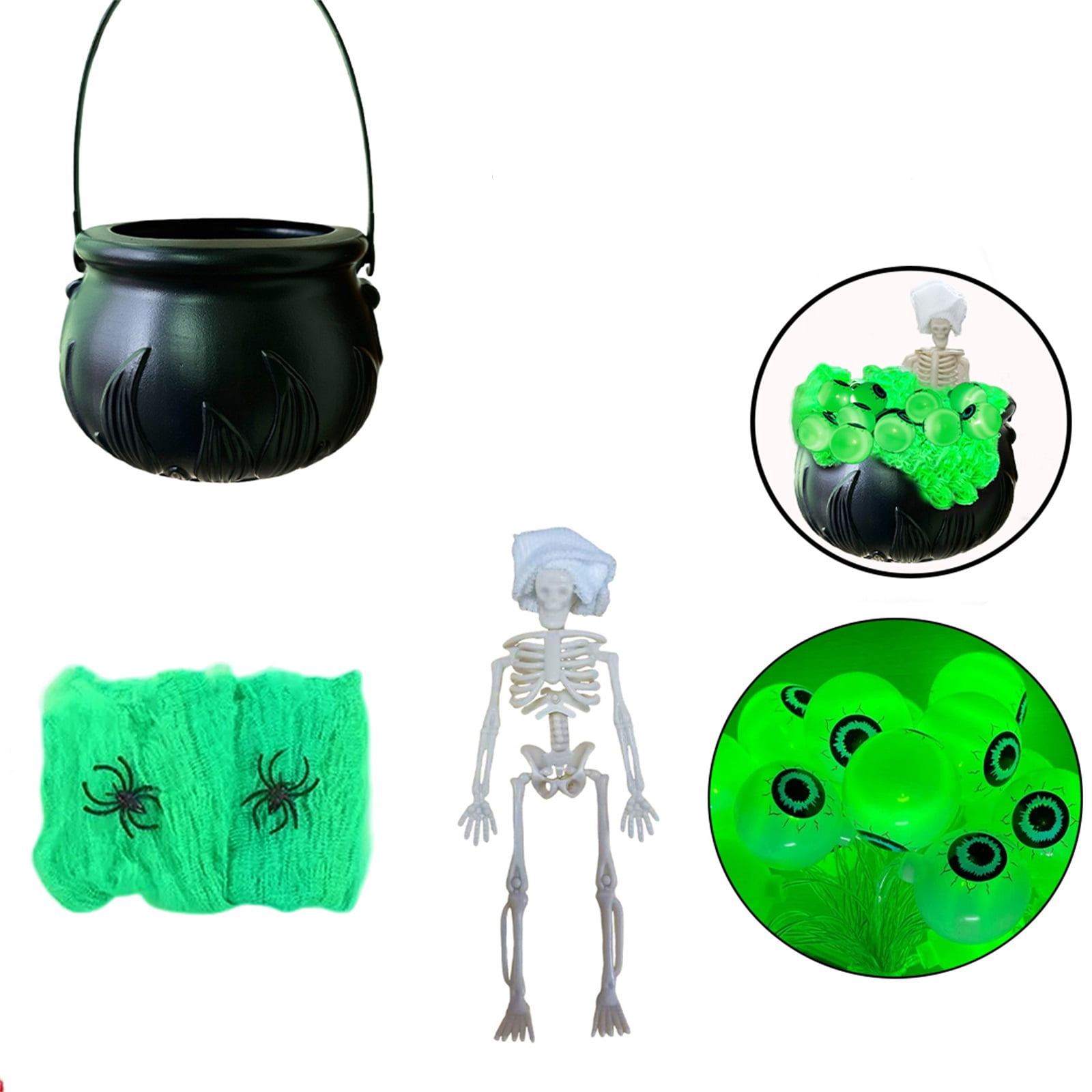 Diy Halloween Interior Decoration Set with Bubbling Cauldron Realistic ...