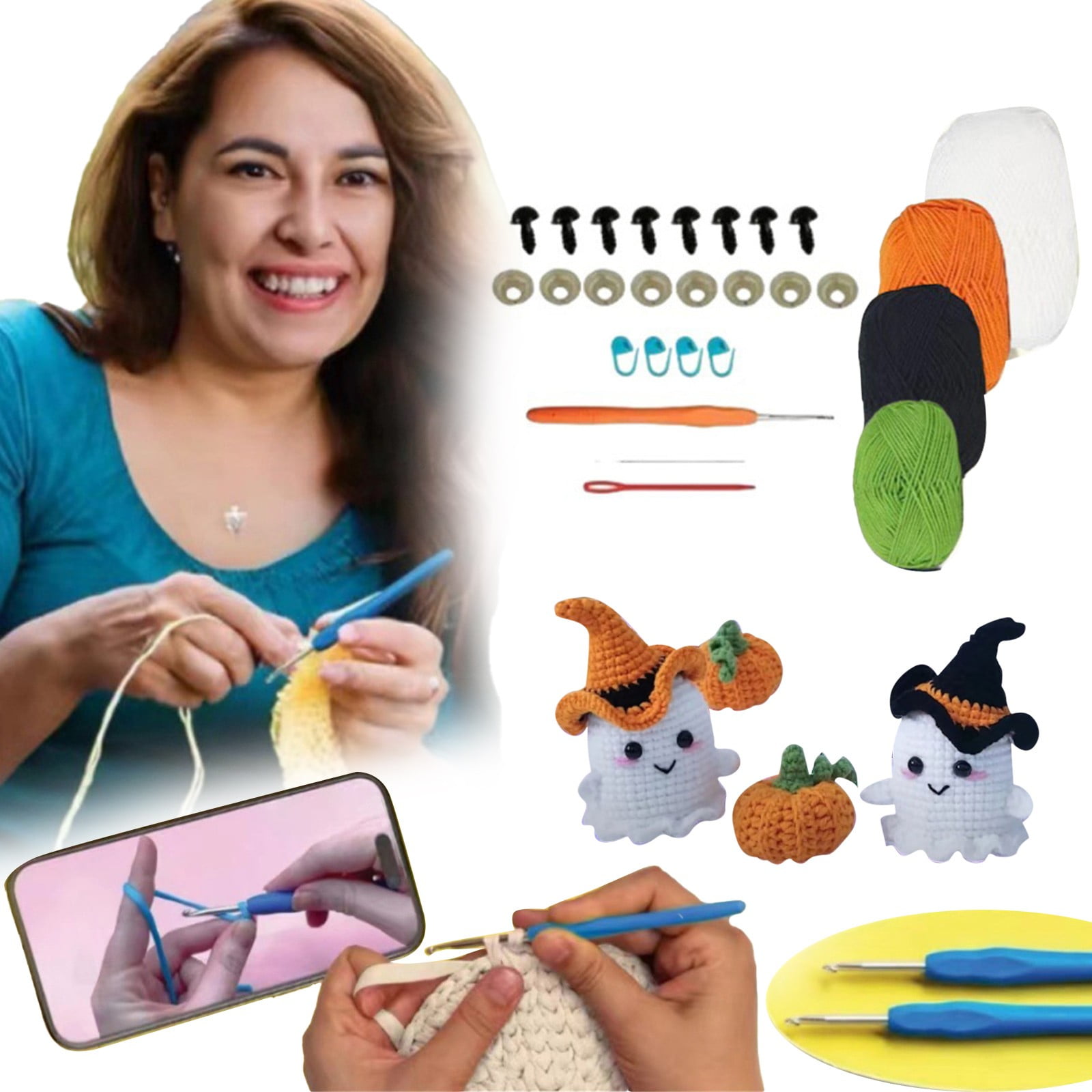 Diy Handmade Weaving Of Ghosts|Crochet Kit For Beginners Crochet Kit ...