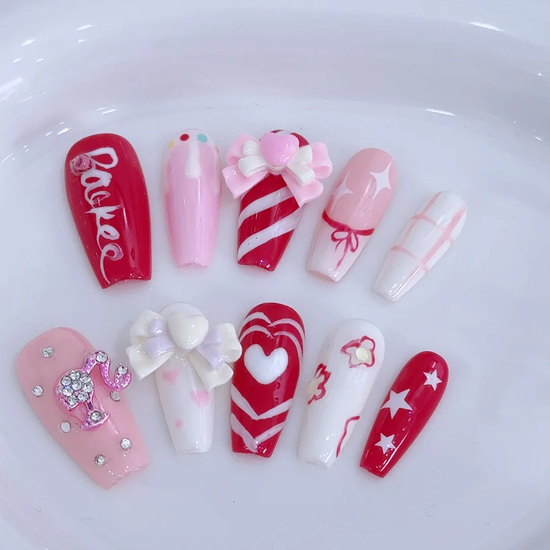 Diy Hello Kitty Kuromi Nail Art Dark Metal Diamond Goth Punk 3D ...