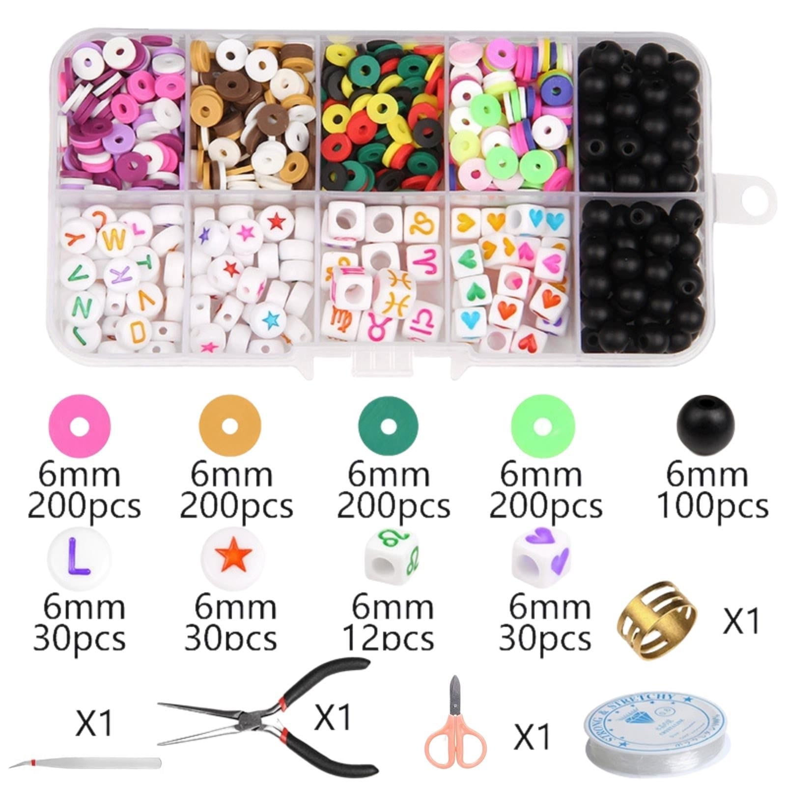 Diy Letter Bead Creations, Alphabet Beads, Non-Toxic Materials, Stylish ...