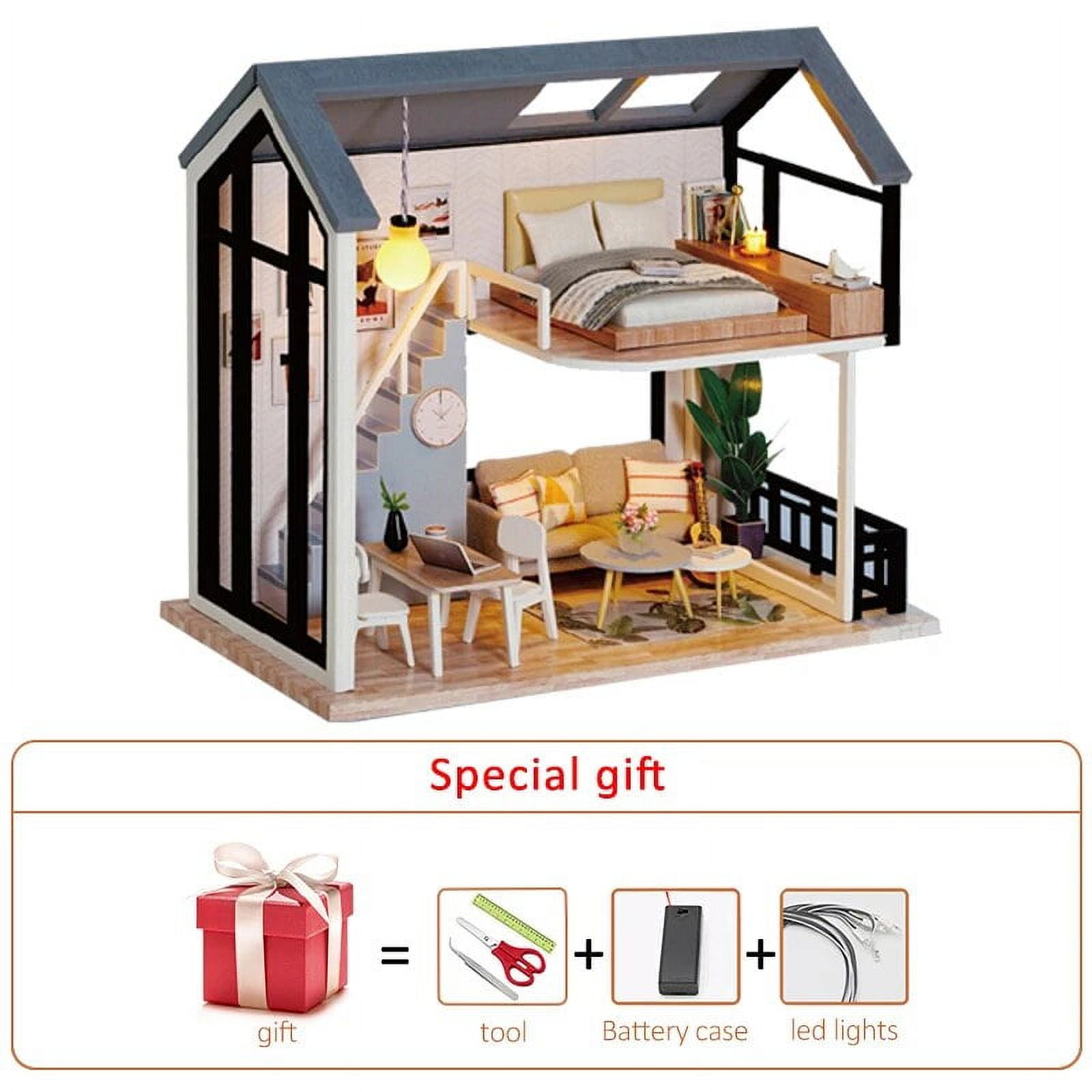 Diy Miniature Dollhouse Kit Big Houses Sea Villa Wooden Doll House With ...