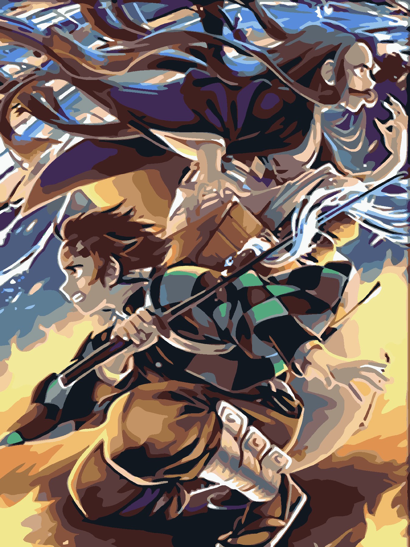 Diy Oil Painting Artwork Black Cartoon Mammal Cg Hair Long Fictional ...