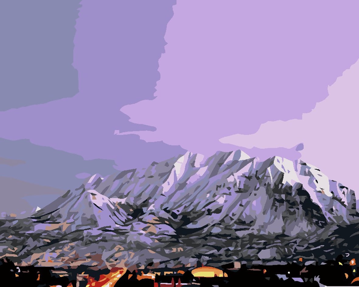 Diy Oil Painting Geological Phenomenon Mountain Natural Landscape ...