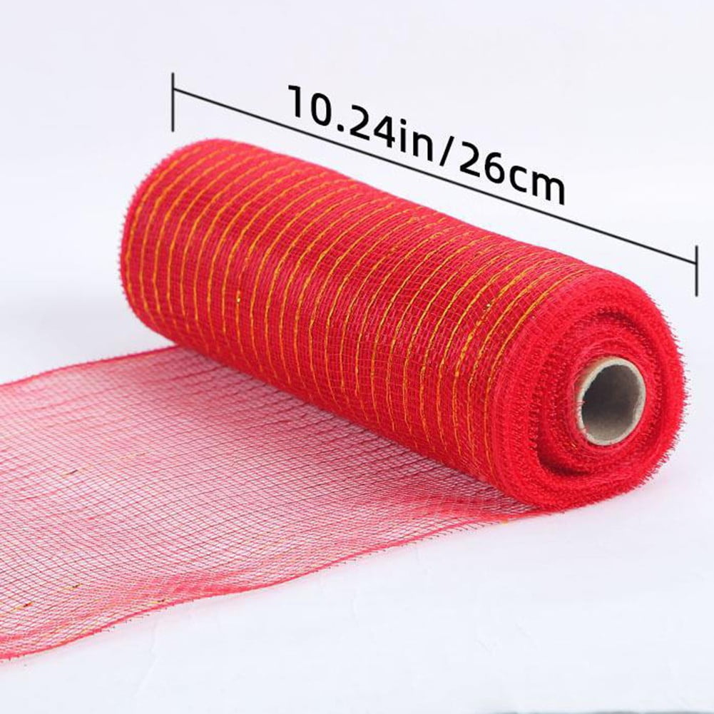 Diy Ribbon Bows Deco Mesh 10 Yards Gold Wire Mesh Ribbons Xmas Wrapping ...