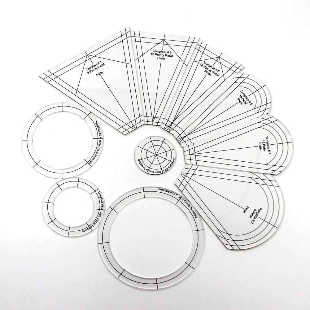 Diy Sewing Ruler 10Pcs Diy Acrylic Patchwork Template Tool Set Sewing ...