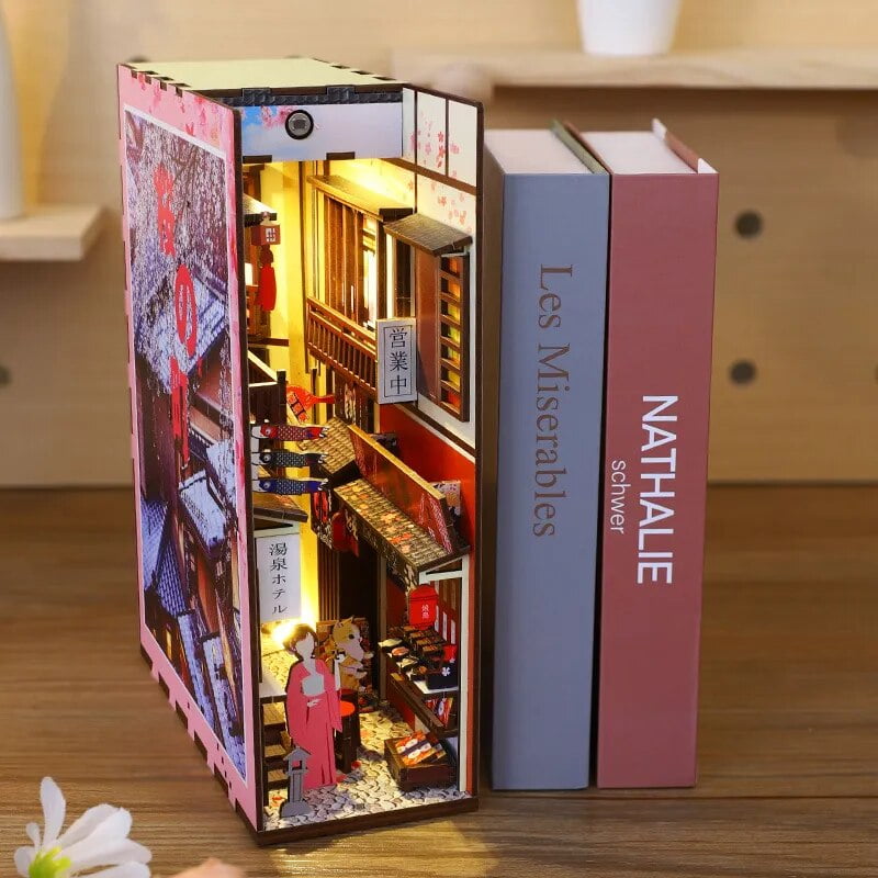 Diy Wooden Book Nook Shelf Insert Kits Miniature Books Library Saint ...