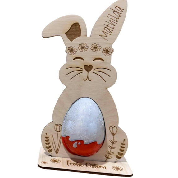 Diy Wooden Bunny Easter Gift Holder, 1Pc Personalized Wooden Stand For ...