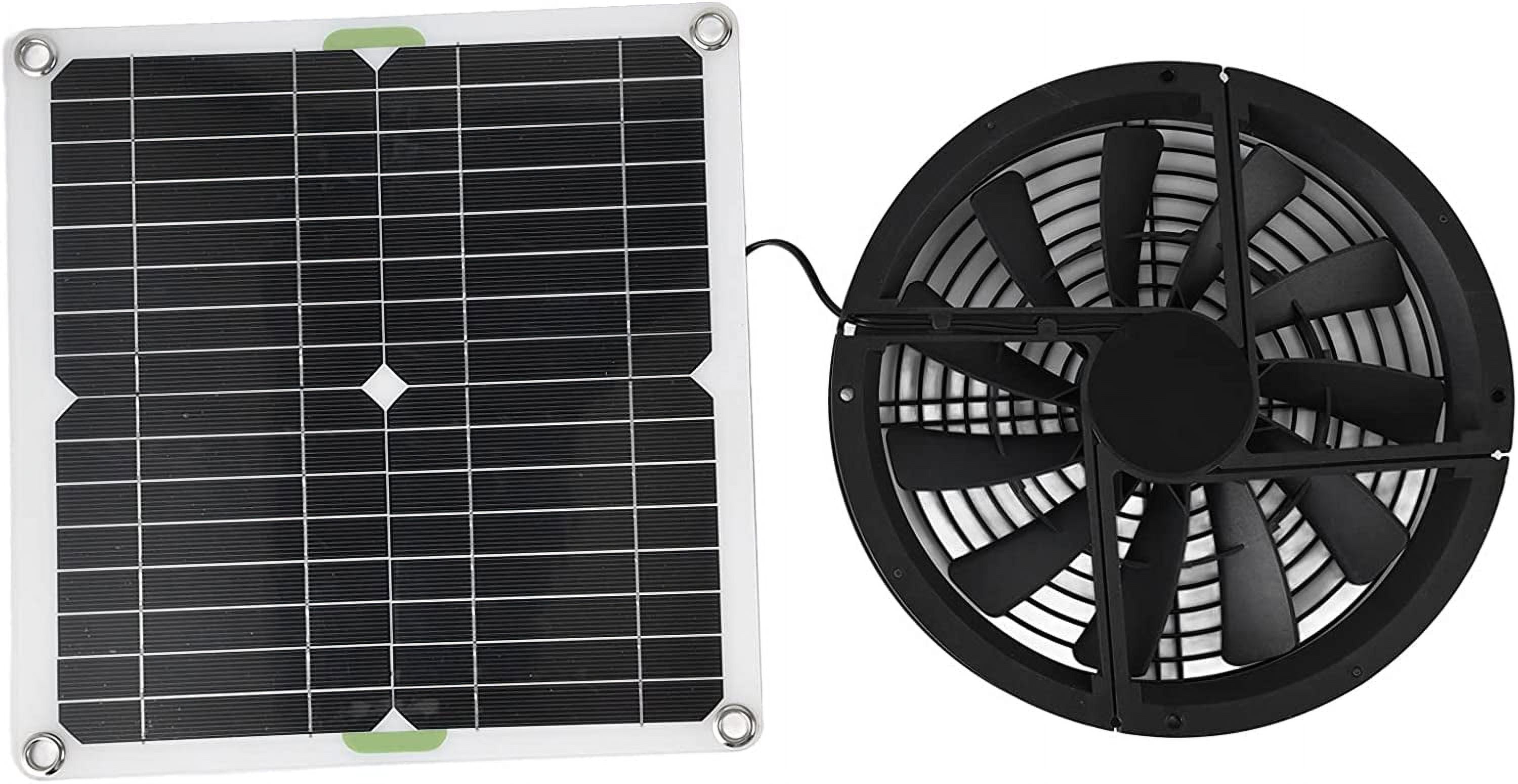 Diydeg Solar Powered Fan Kit, 100W 12V 10in Cooling Round Solar Panel ...