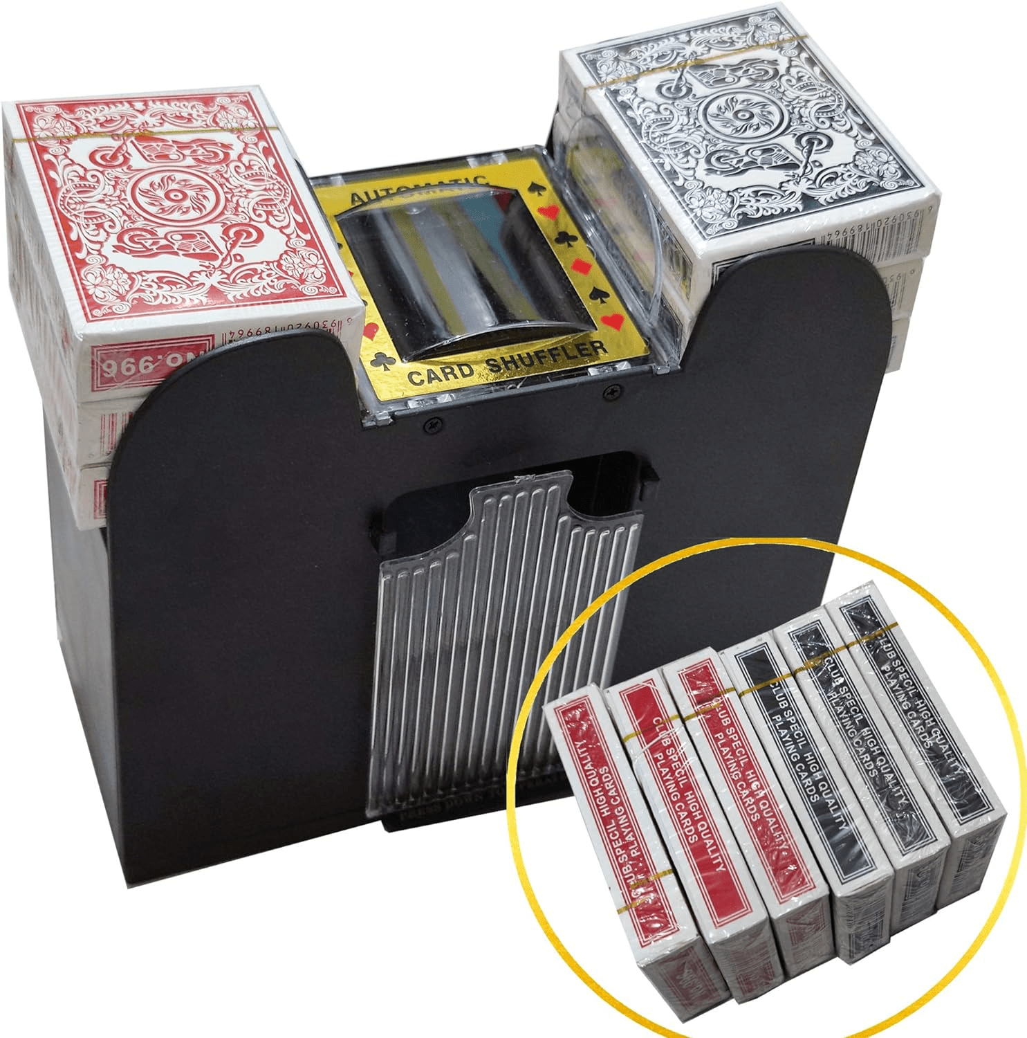 Diymag Automatic Card Shuffler, Battery Operated, Black, 6 Deck ...