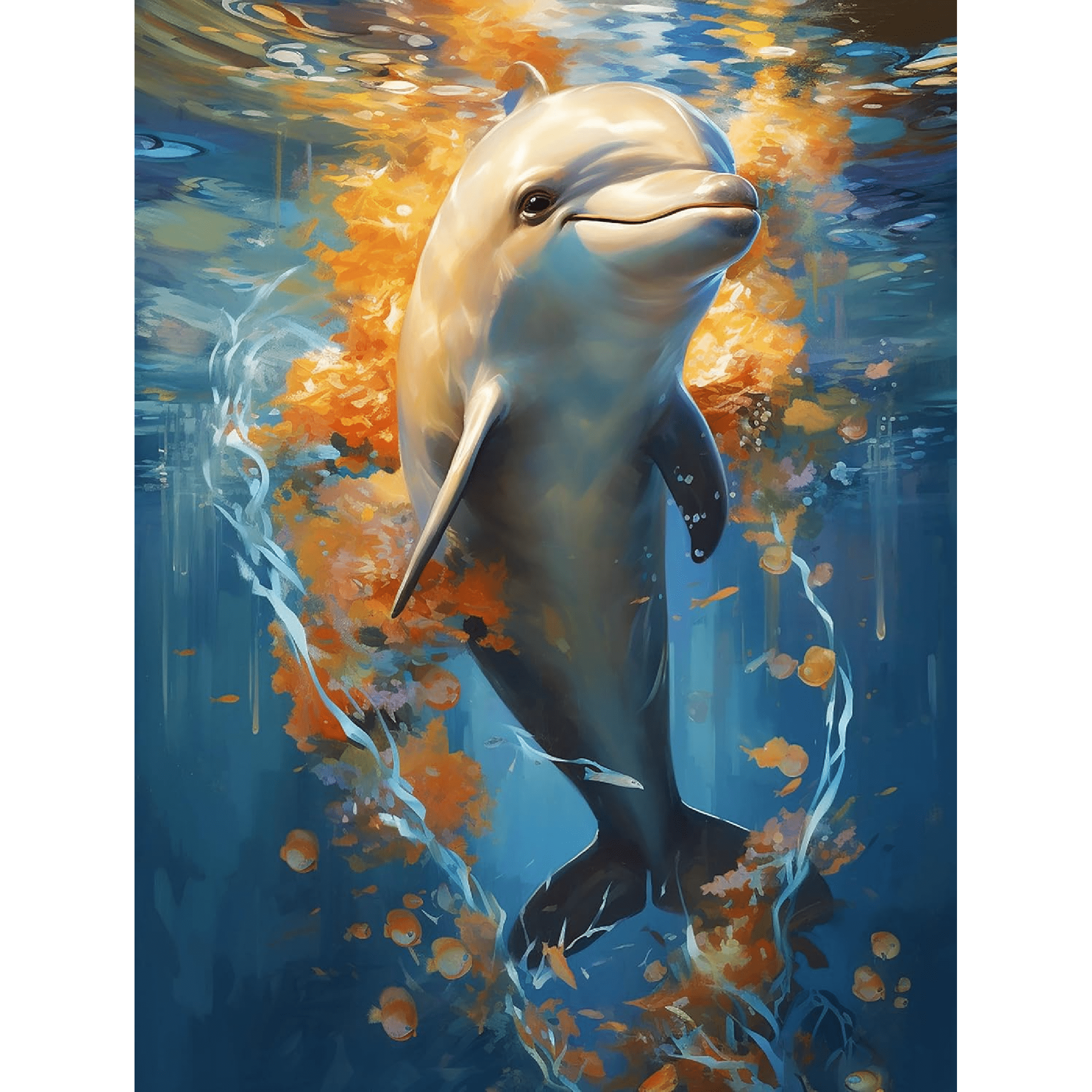 Diymood DIY 5D Diamond Art Painting Dolphin Kit for Adults - Diamond ...
