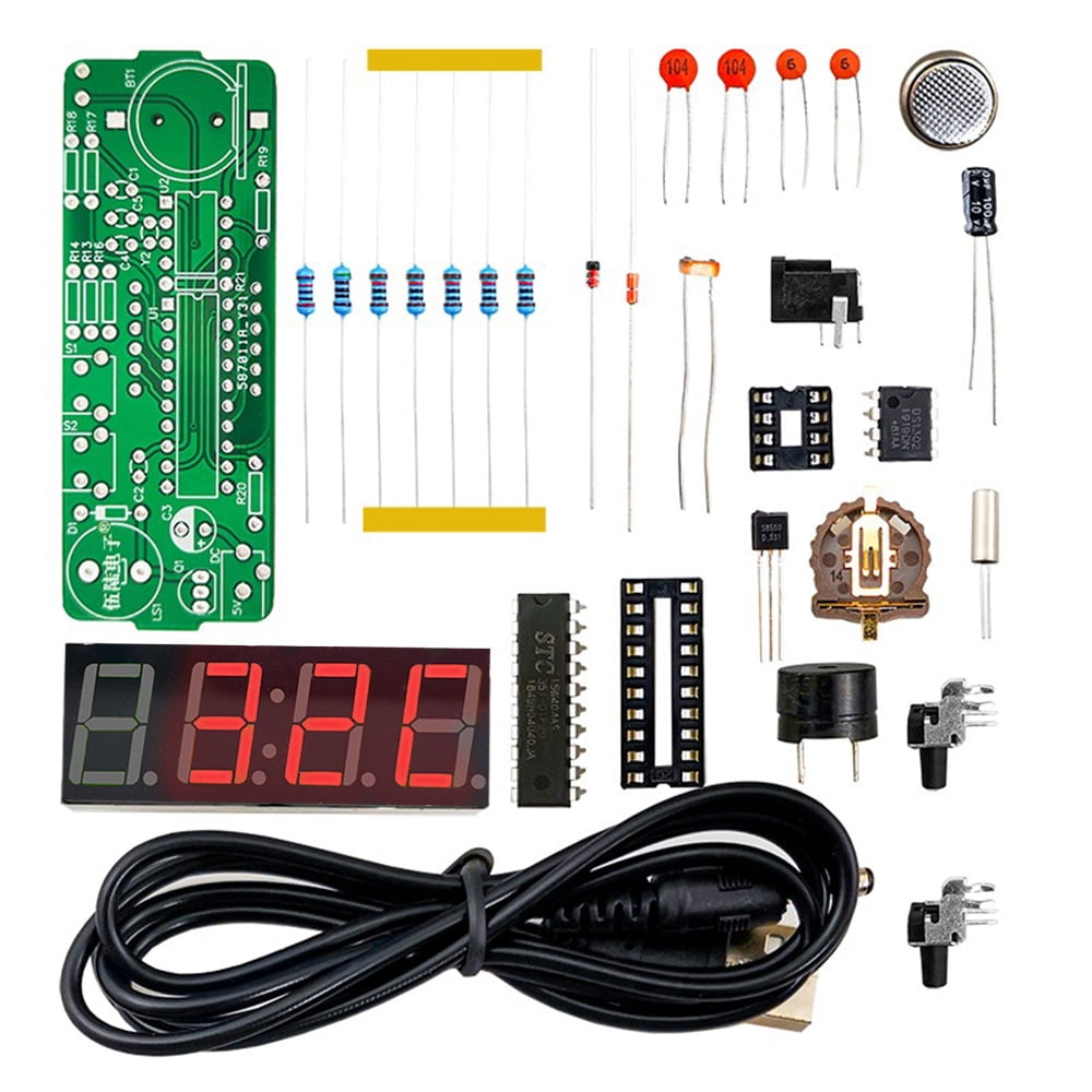 Diymore 4 Digit Rechargeable Diy Digital Clock Kit Smd Smt Light Controlled Alarm Clock