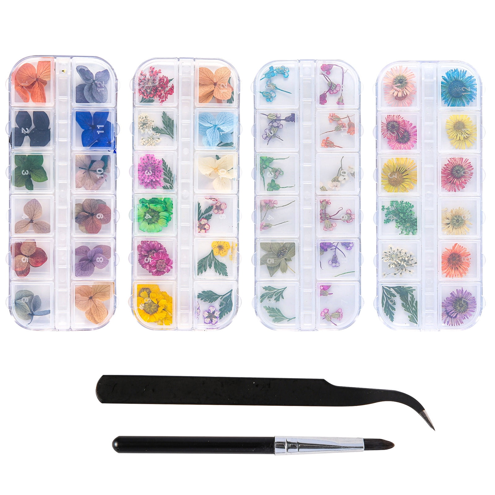Diynail Art Wood Pulp Sheet Color Stickers Flower Dried Flower Nail Art ...