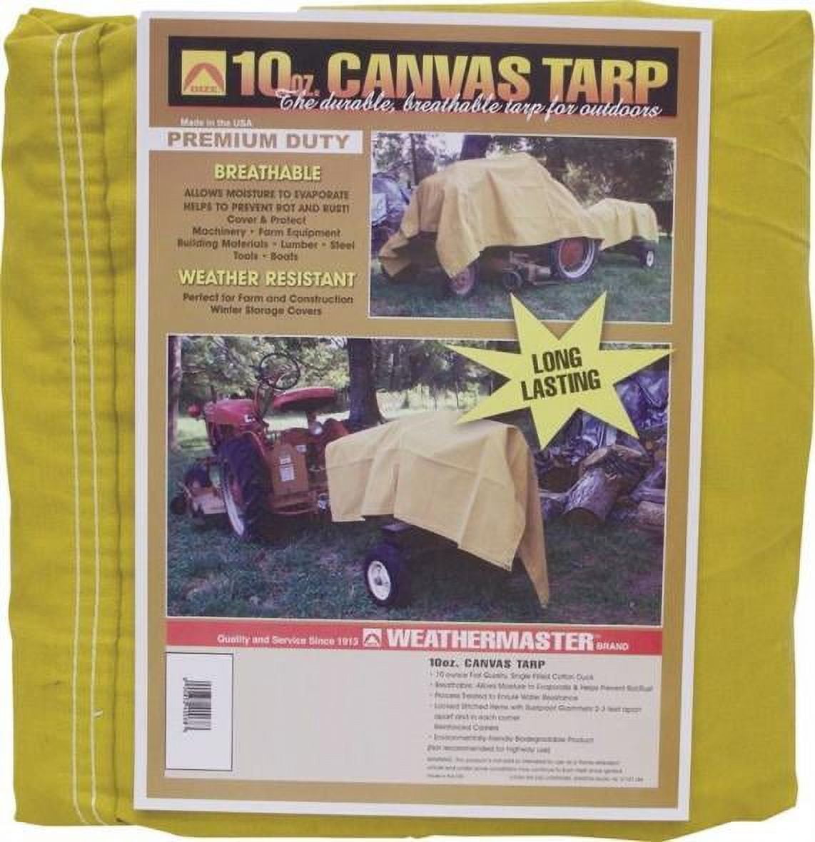 Dize Heavy-Duty 10-Oz. Treated Cotton Duck Canvas Tarp, Mustard Yellow ...
