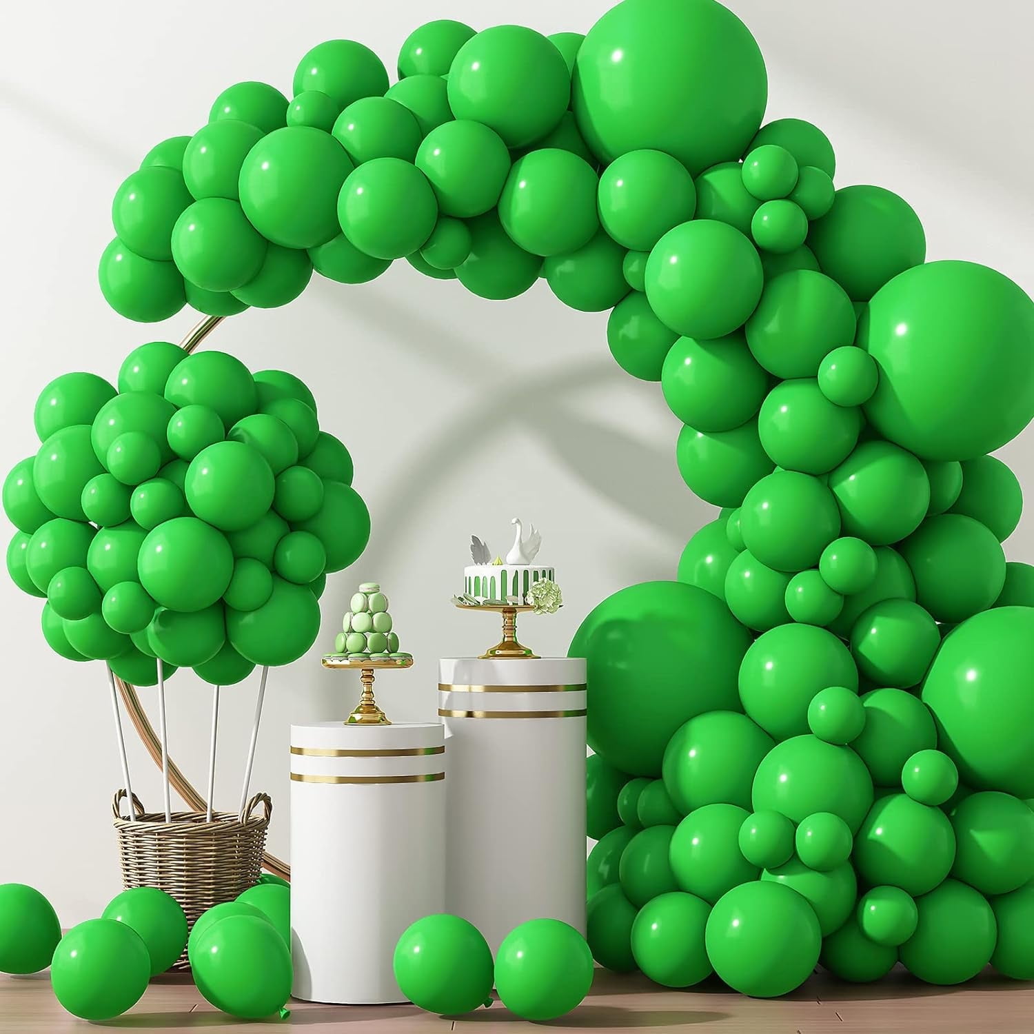 DizeyBoyo 129pcs Green Balloons Different Sizes 18 12 10 5 Inch Green Latex Balloon Garland Arch ...