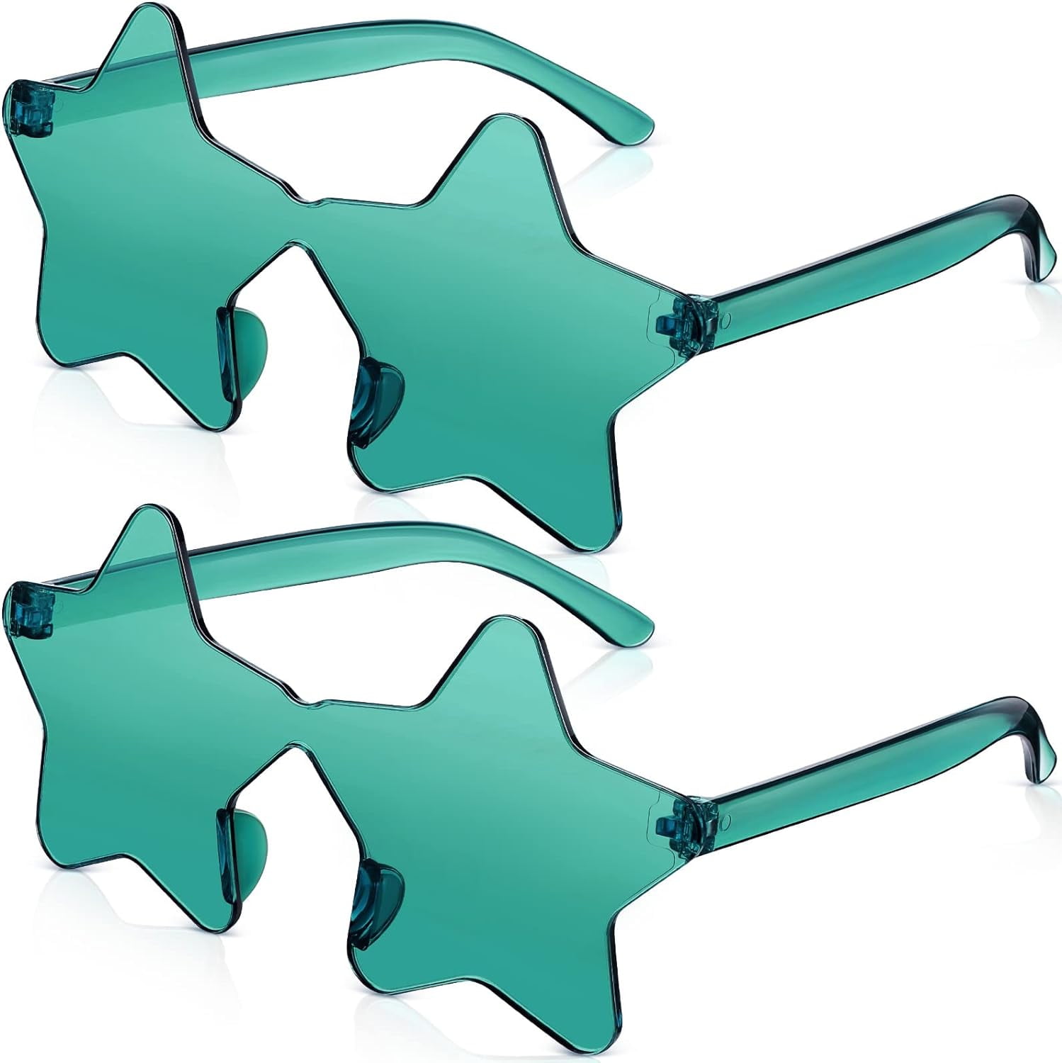 DizeyBoyo 2 Pcs Star Shape Rimless Sunglasses Transparent Candy Color ...
