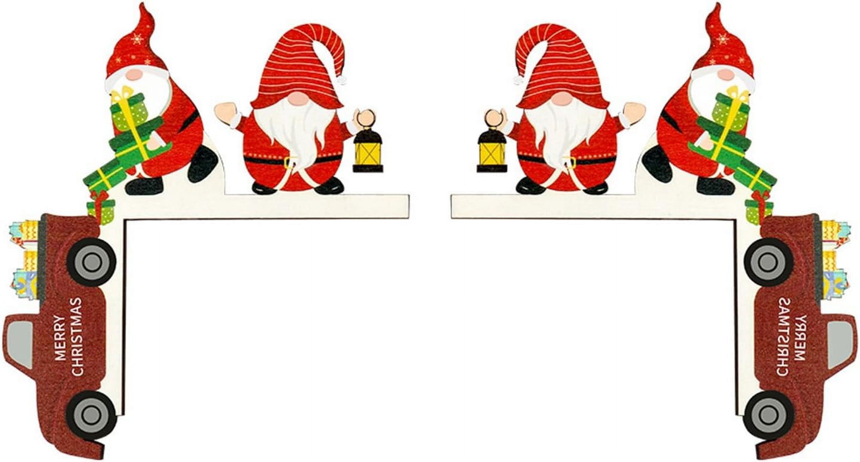 DizeyBoyo 2Pcs Christmas Door Corner Frame Decoration Cute Gnome Door ...