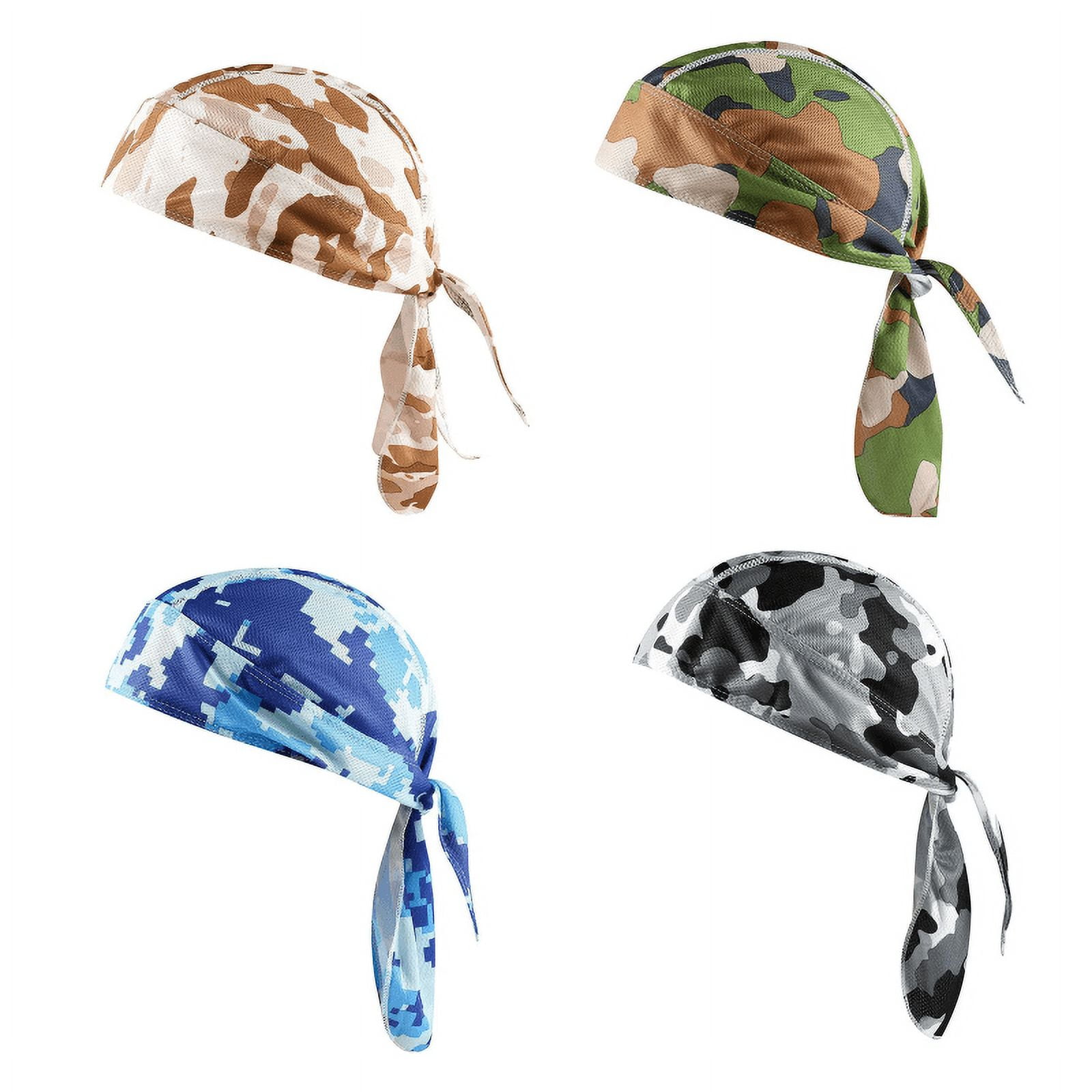 DizeyBoyo 4 Pack Do Rag Skull Caps for Men Sweat Wicking Doo Rags ...