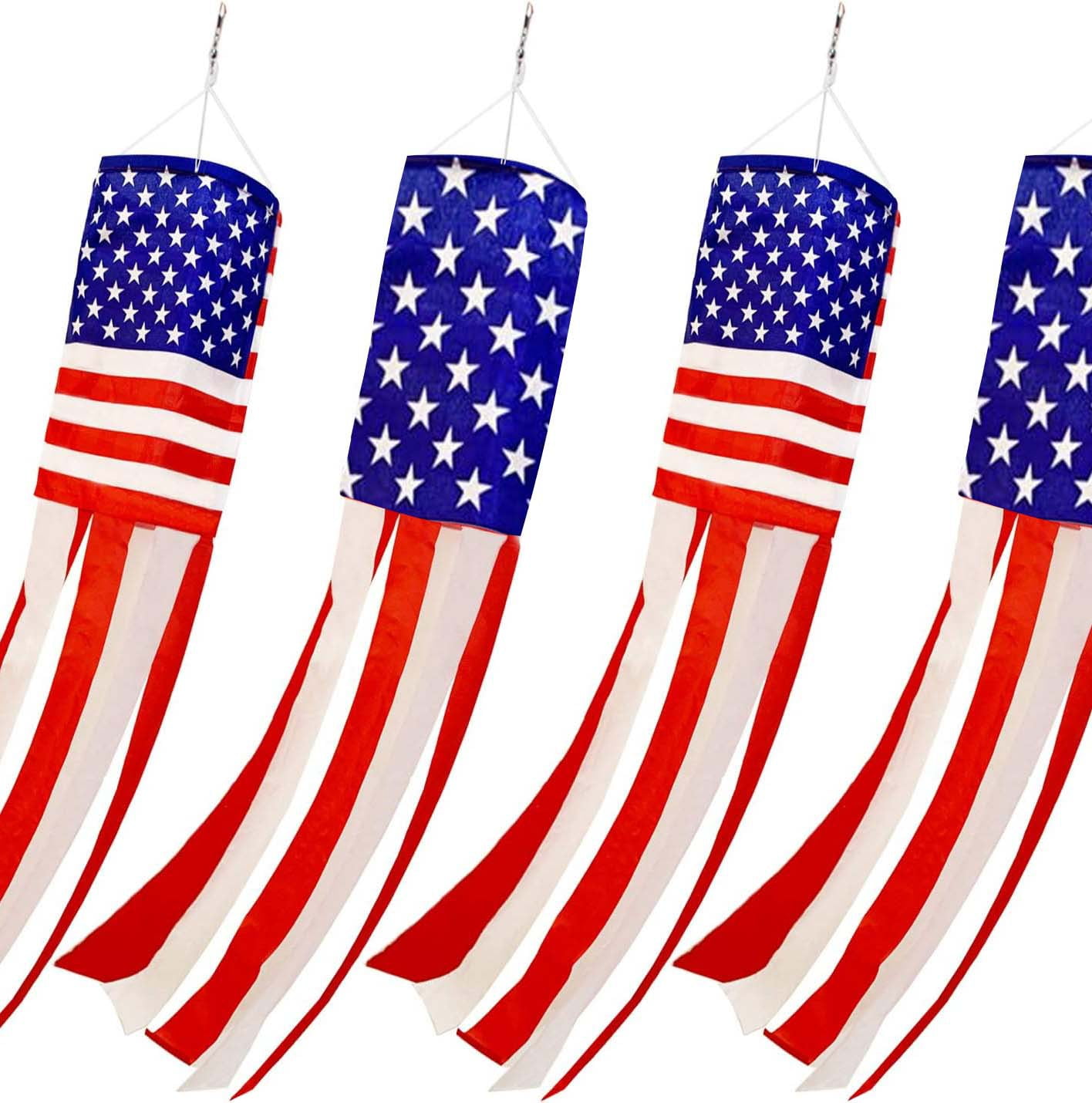 DizeyBoyo 40" American Flag Windsock, Fade Resistant Outdoor Hanging ...