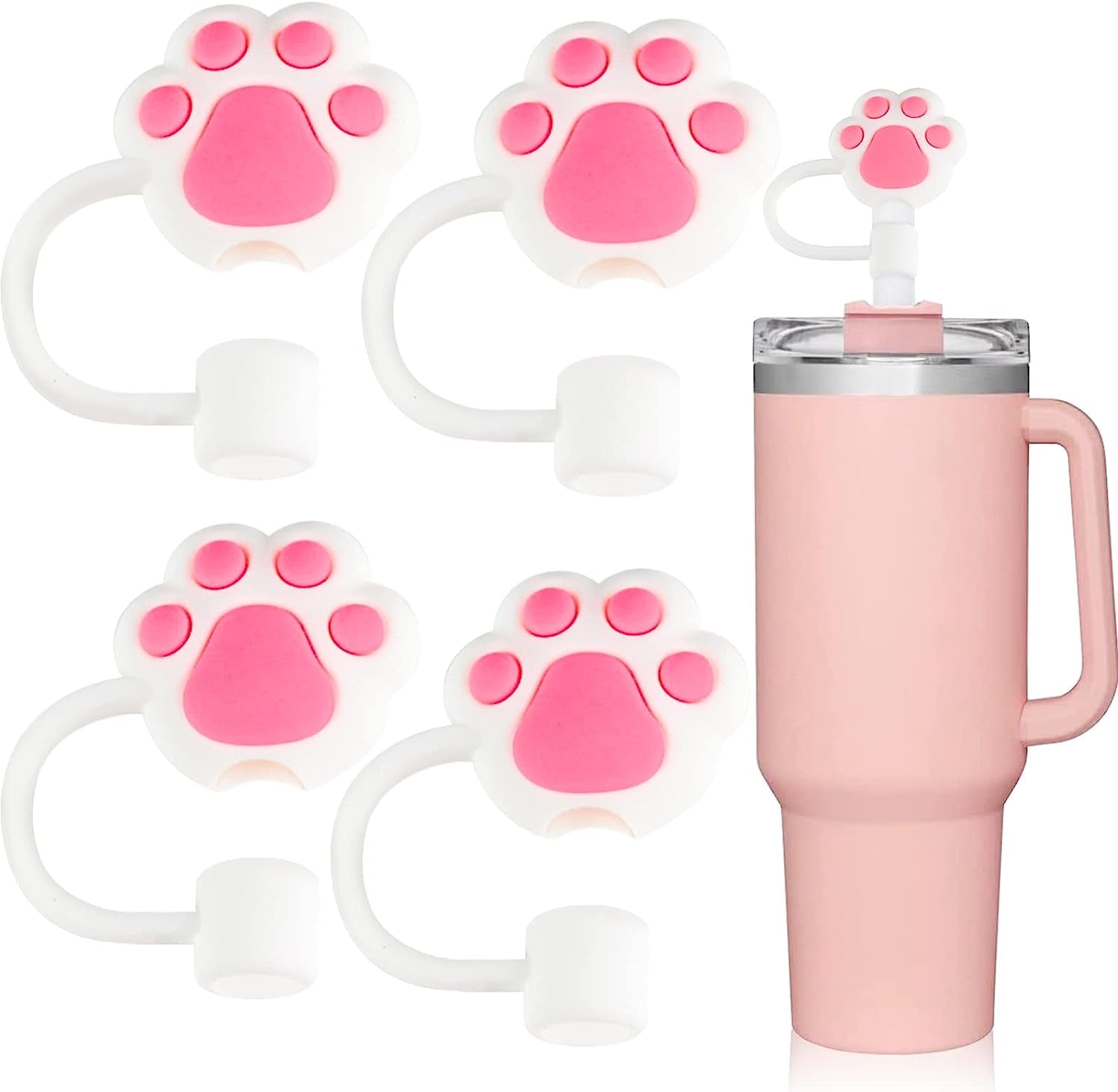 DizeyBoyo 4Pcs Cat Paw Straw Covers Compatible with Stanley 40 OZ ...