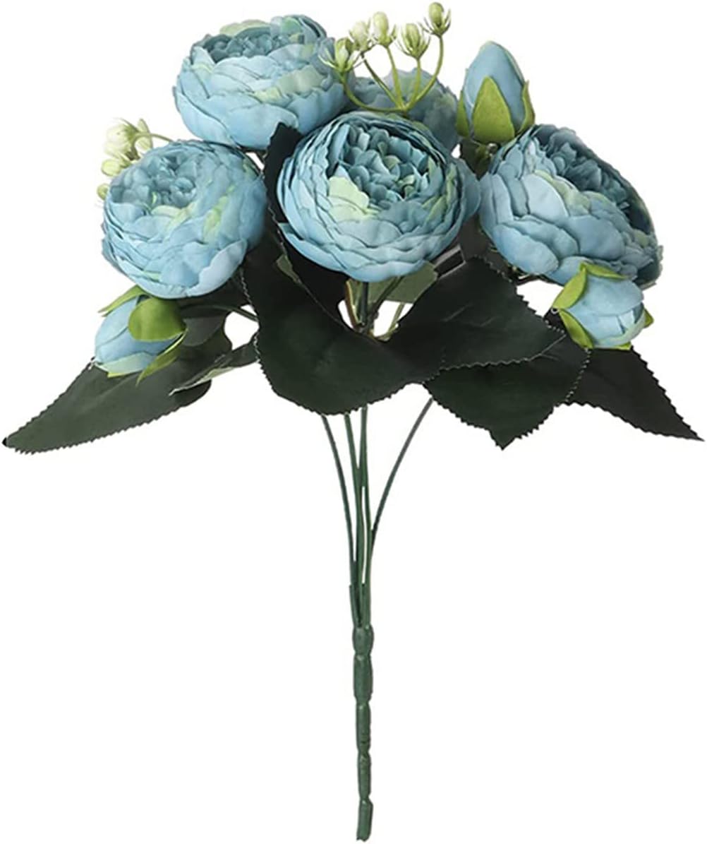 DizeyBoyo Artificial Peony Flower Silk Peonies Bouquet 1 Bundles 5 Heads Fake Floral Bouquet for ...