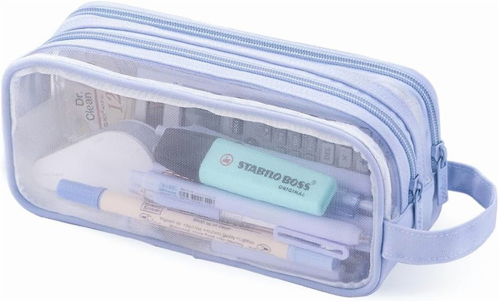 DizeyBoyo Clear Pencil Case,Grid Mesh Pencil Pouch,Pencil Bags with ...
