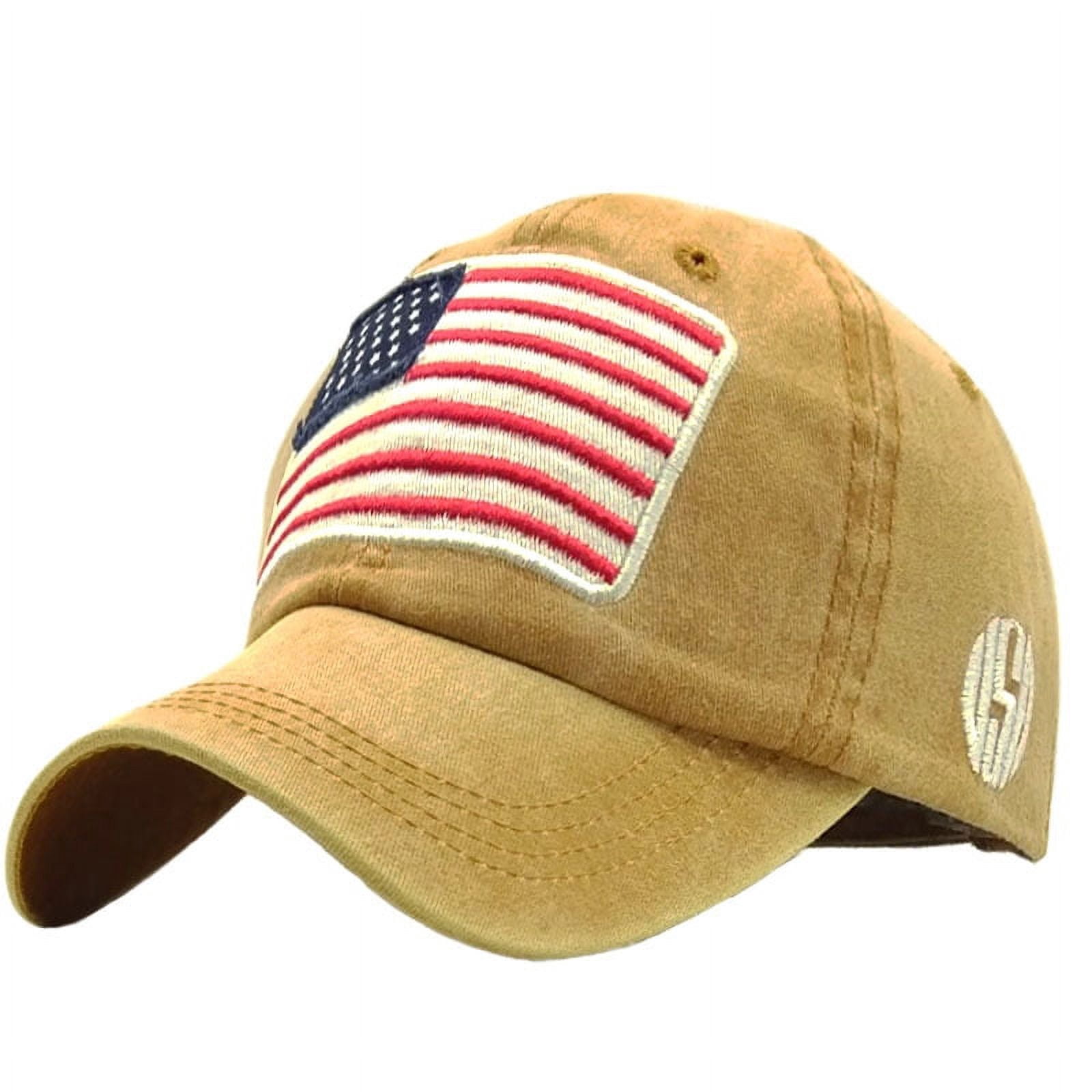DizeyBoyo Men's USA American Flag Baseball Cap Embroidered Polo Style ...