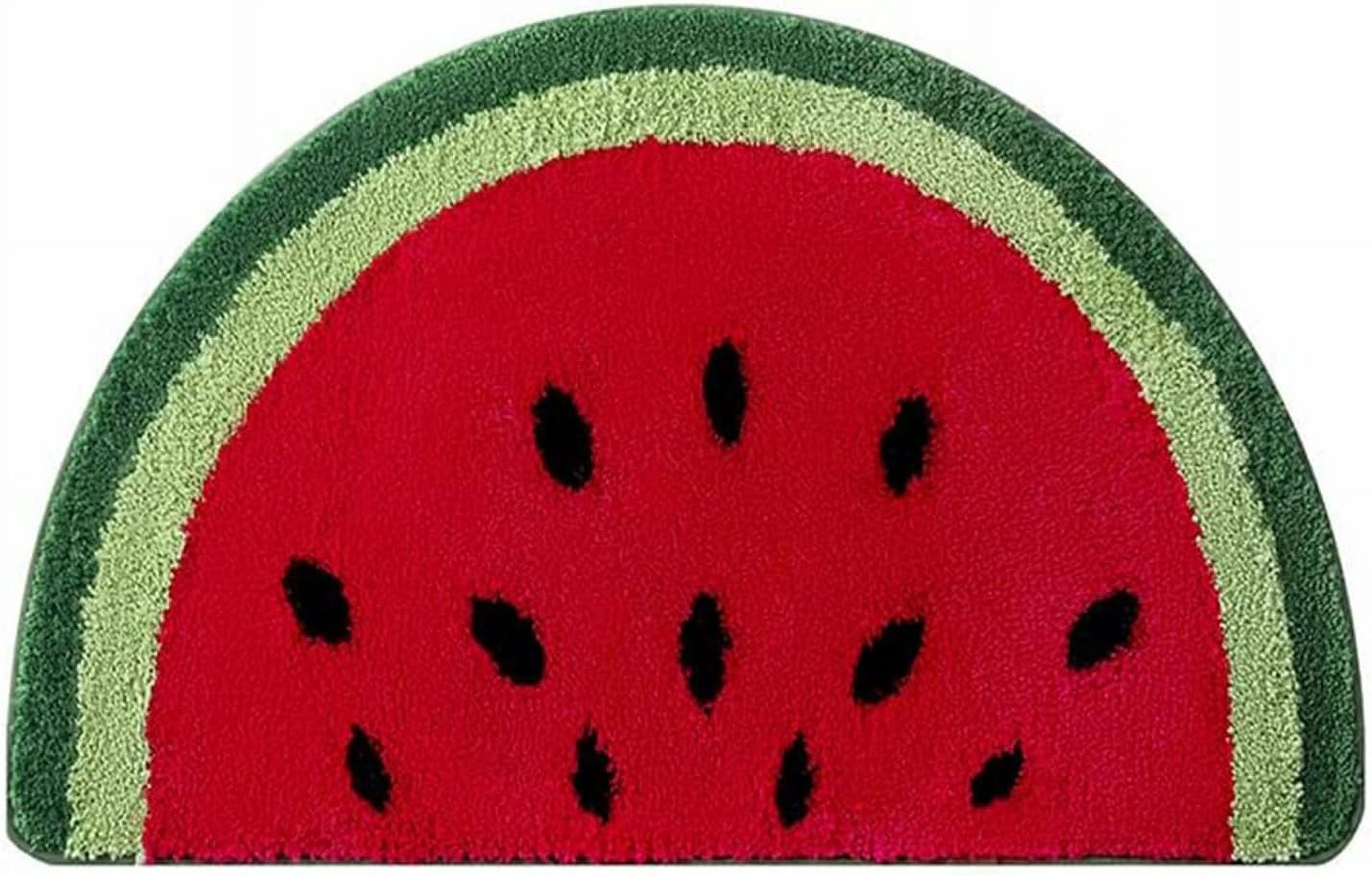 DizeyBoyo Microfiber Soft Watermelon Shape Bathroom Rugs Non Slip Shag ...