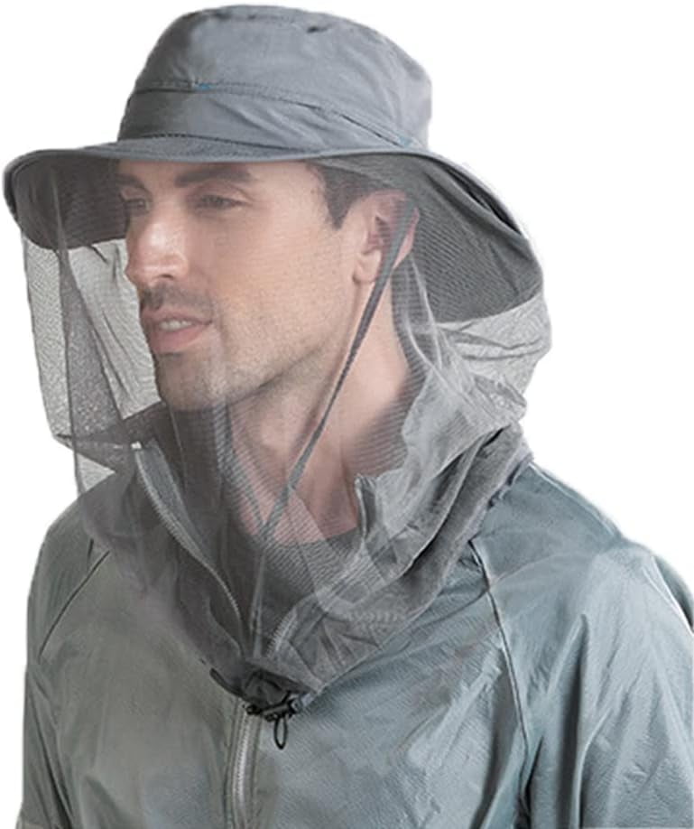 DizeyBoyo Mosquito Head Net Hat, Safari Sun Hat with Veil Mesh ...