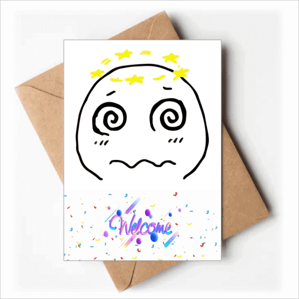 Dizziness Yellow Stars Face Cartoon Welcome Back Greeting Cards ...