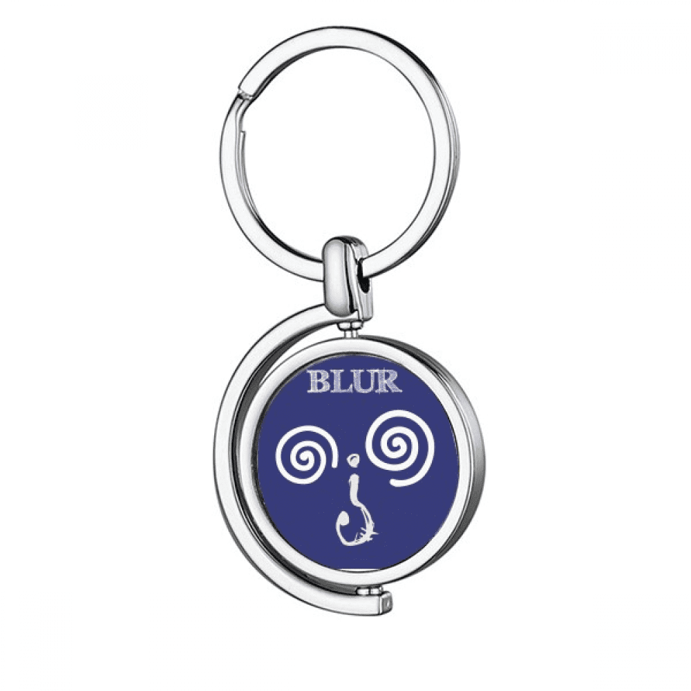 Dizzy Blue Emotion Question Mark Rotating Keychain Metal Keyring Holder ...