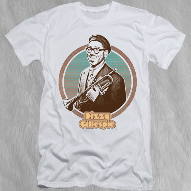 Dizzy Gillespie 80s Retro Jazz Style White Full Size Tee Shirt ...