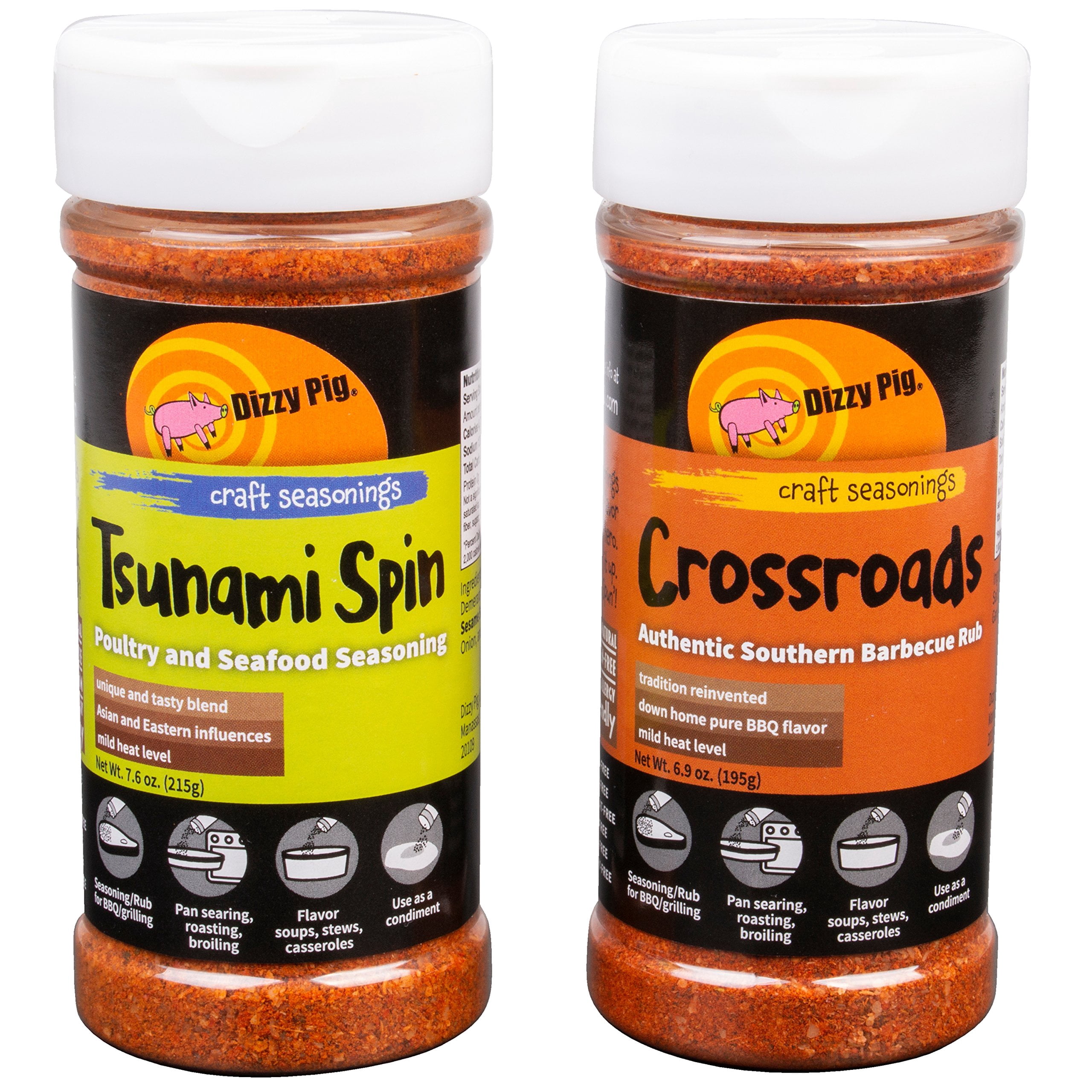 Dizzy Pig BBQ Tsunami DNF2 Spin and Crossroads Chicken / Poultry Rub Spice - Set of 2 - All ...