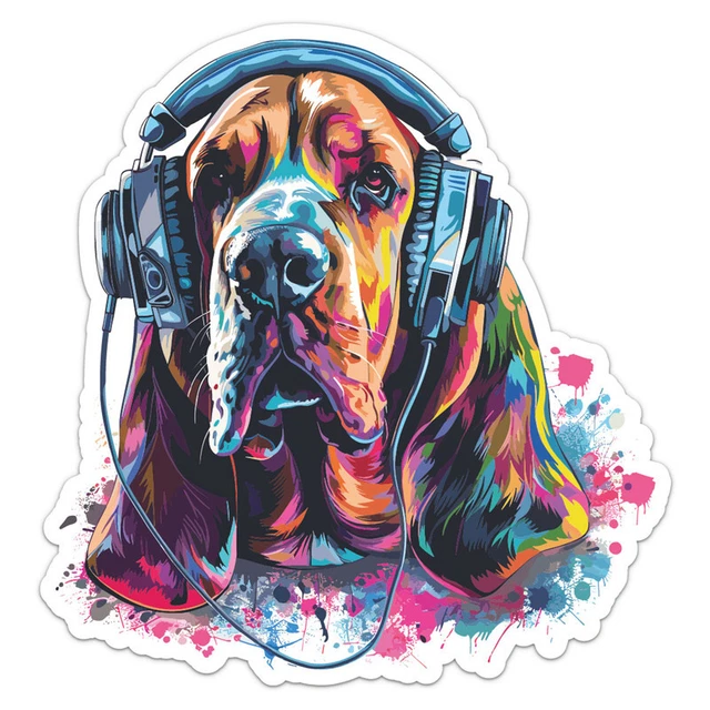 Dj Bloodhound Dog Sticker Phone Decal Water Bottle Stickers Car Decals ...