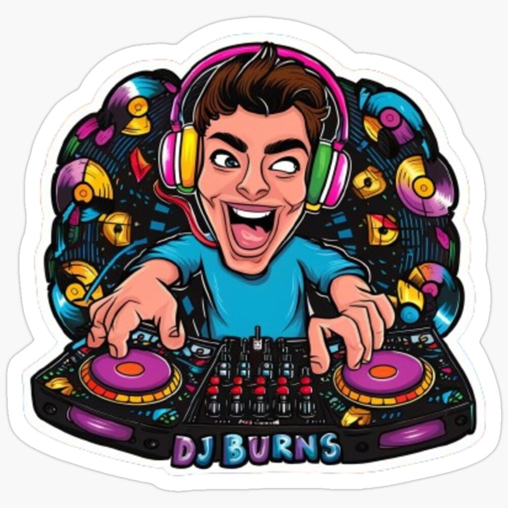 Dj Burns Sticker Phone Decal Water Bottle Stickers Car Decals, Laptop ...