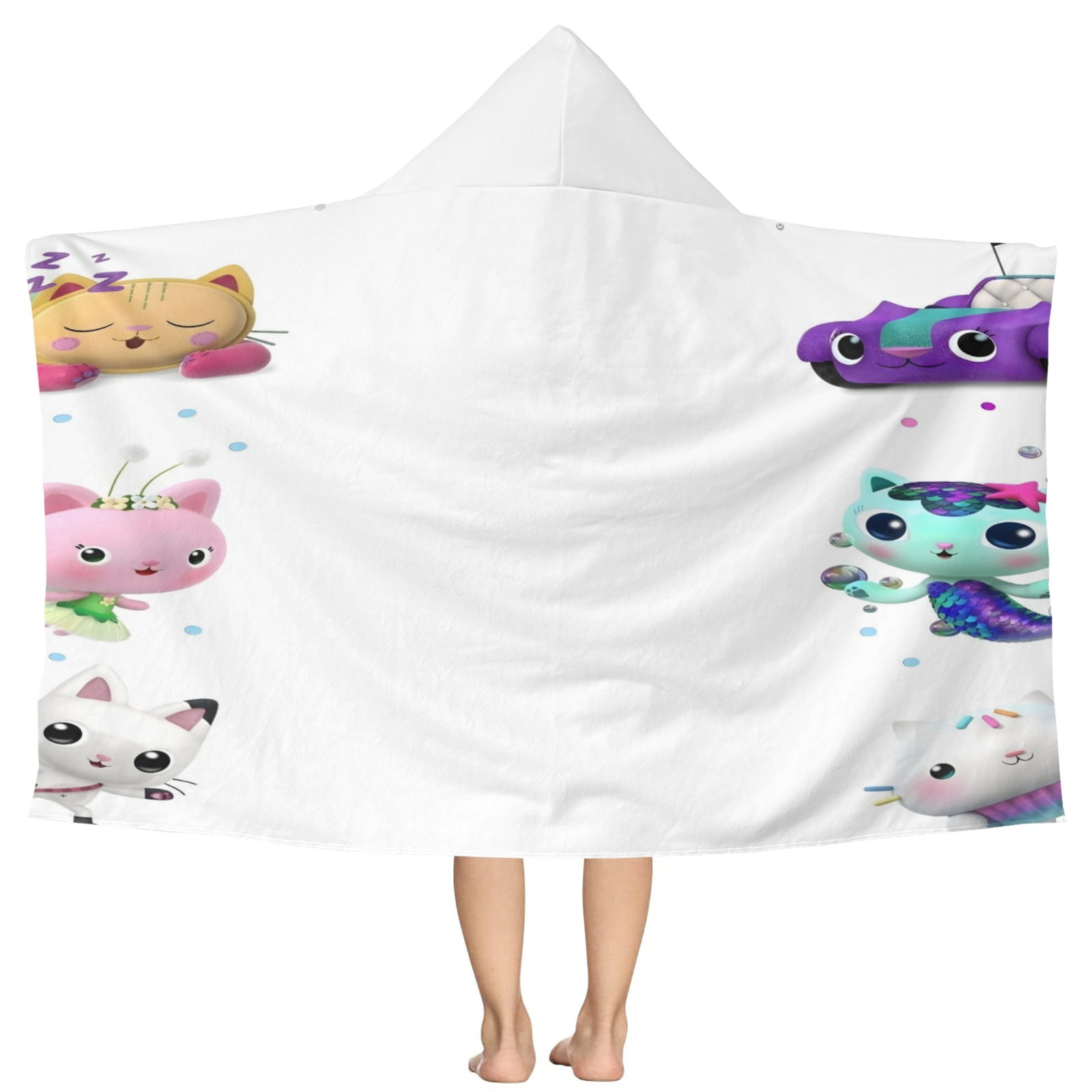 Dj Catnip Pattern Beach Poncho - Microfiber - Towel - Kids Lightweight ...