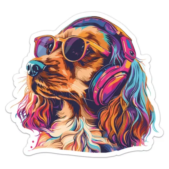 Dj Cocker Spaniel Dog Sticker Phone Decal Water Bottle Stickers Car ...