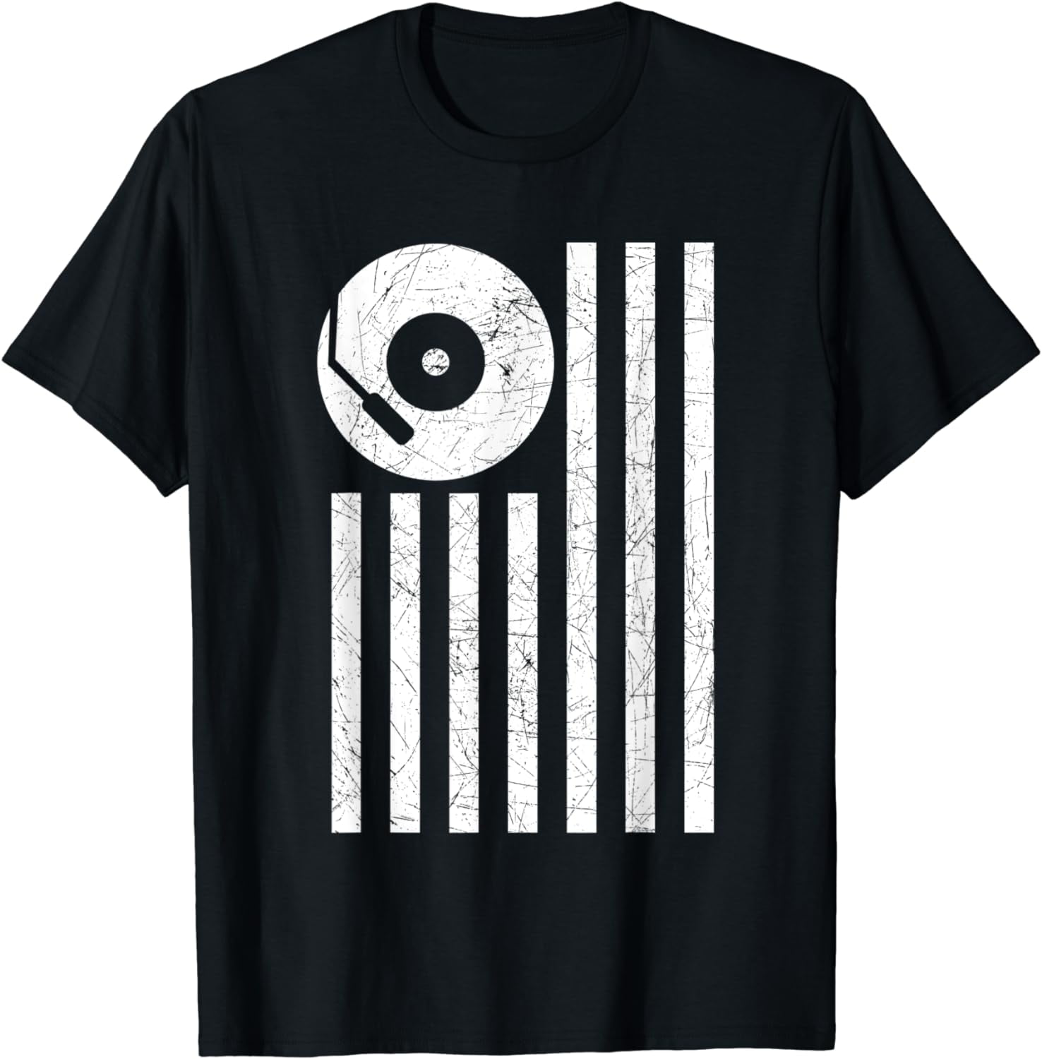 Dj Deejay Disk Turntable American Flag Djing T-Shirt - Walmart.com