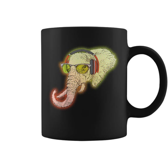 Dj Elephant Graphic Design Printed Casual Daily Basic Coffee - Walmart.com