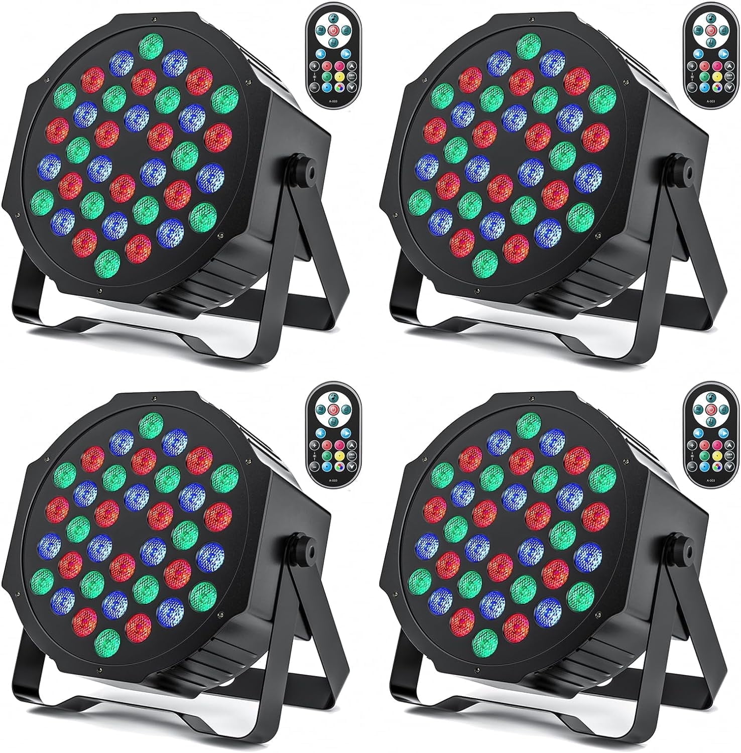 Dj Lights, 36 LED Par Lights Stage Lights with Sound Activated Remote ...
