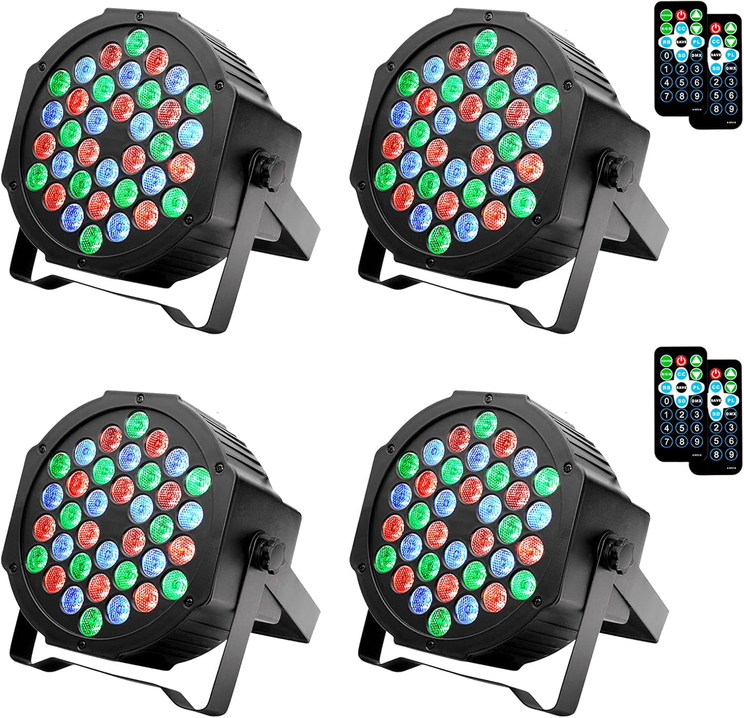 Dj Lights, 4 36 Par Lights Stage Lights with Sound Activated Remote ...